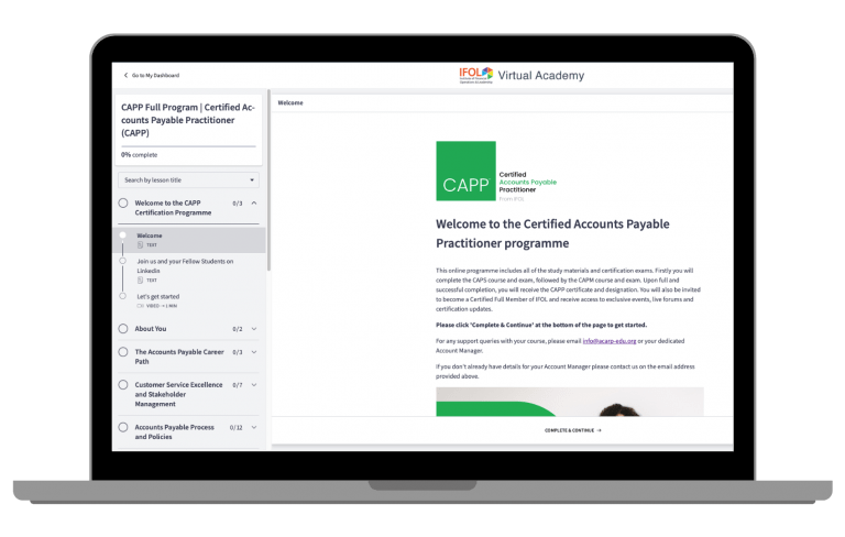 Accounts Payable Certification - CAPP Online Programme from IFOL